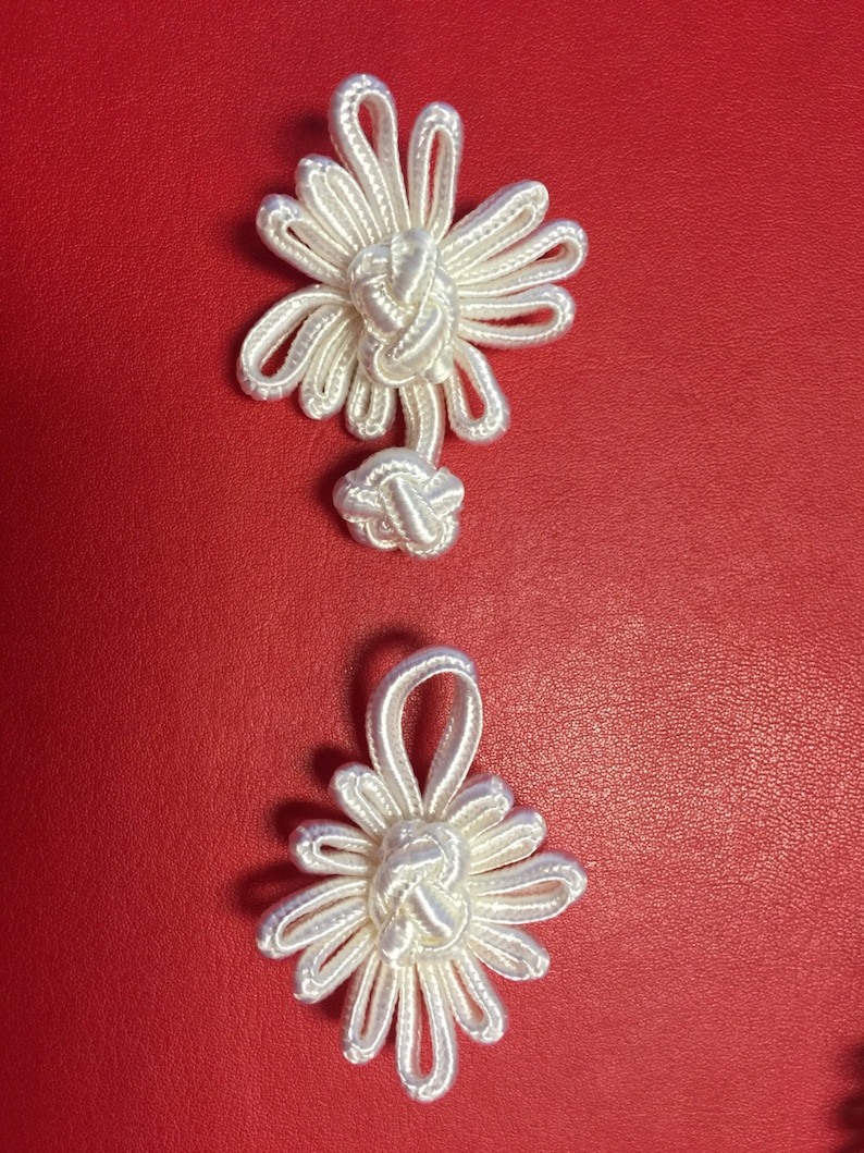 10 Pairs White Braided Cord Frog Closure Buttons | Etsy