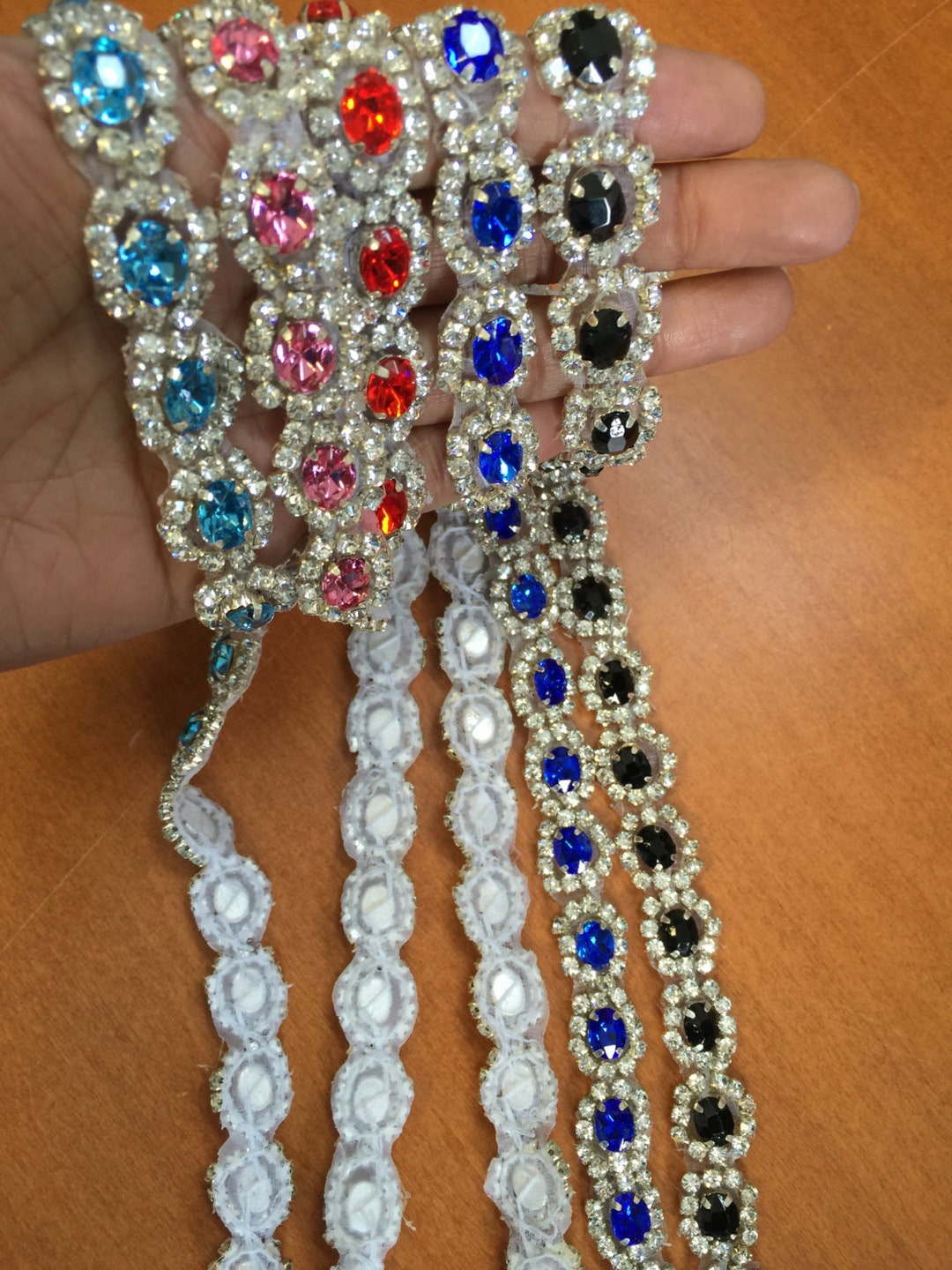 5 Colours of Rhinestone Trim. Narrow Trim, Narrow Rhinestone ...