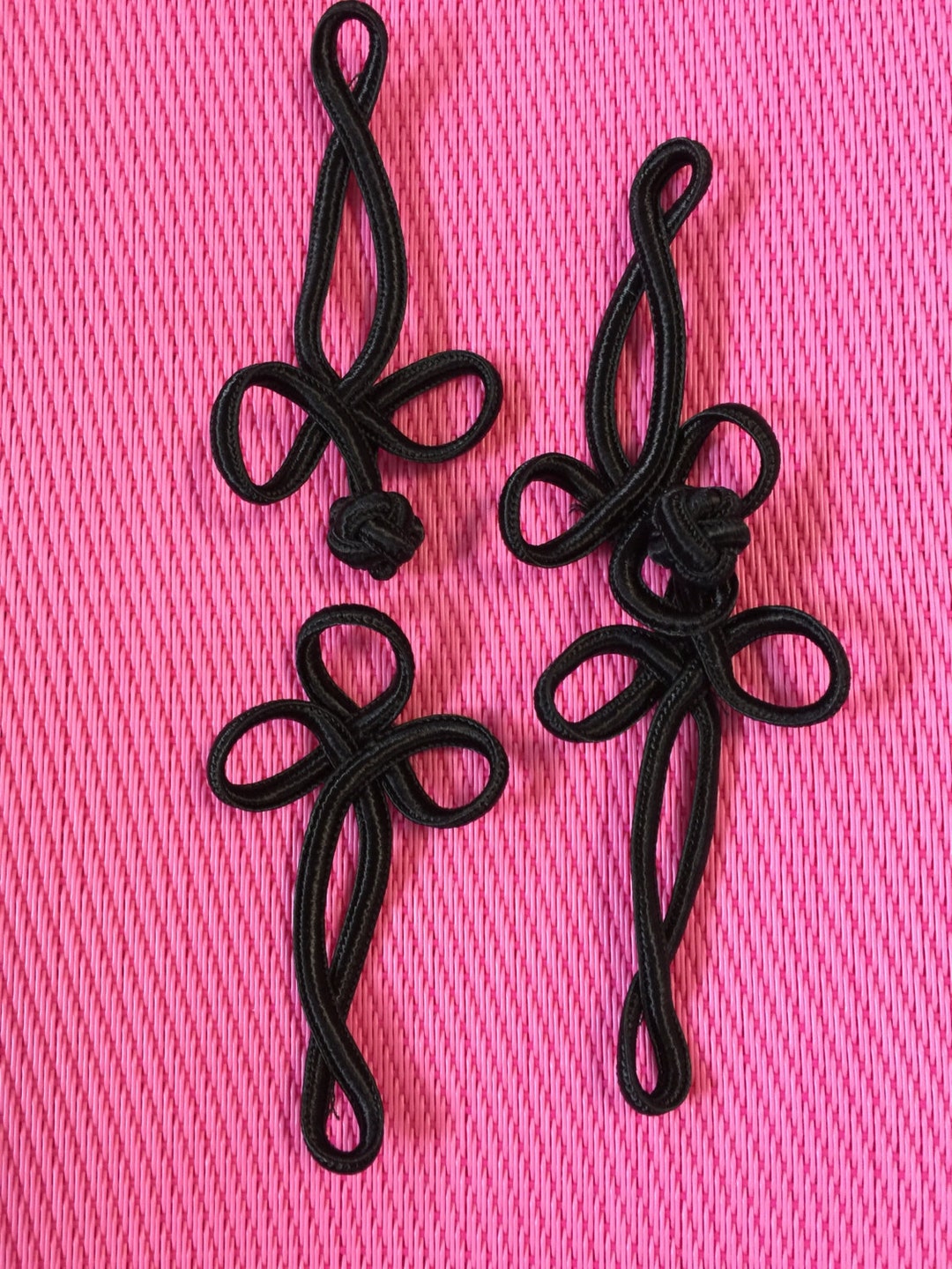 2 Pairs Black Braided Cord Frog Closure Buttons. - Etsy