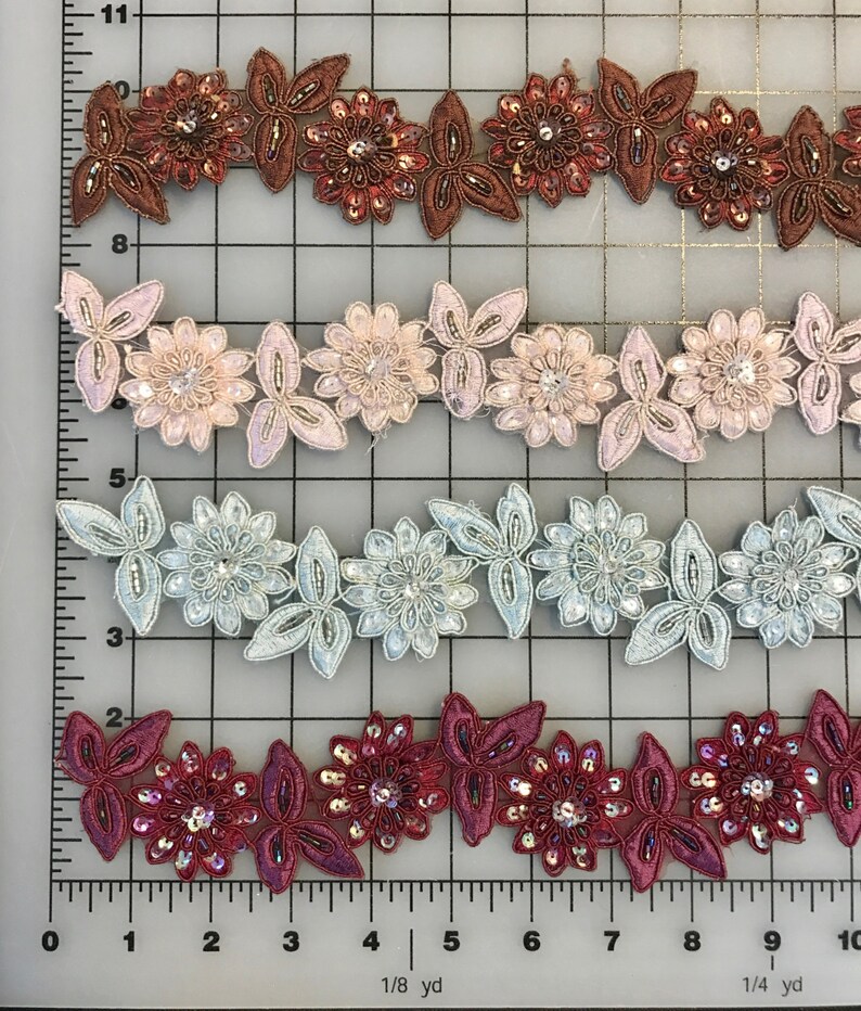 Beaded Sequin Embroidery Ribbon Lace Trim.pearl Beaded Lace - Etsy