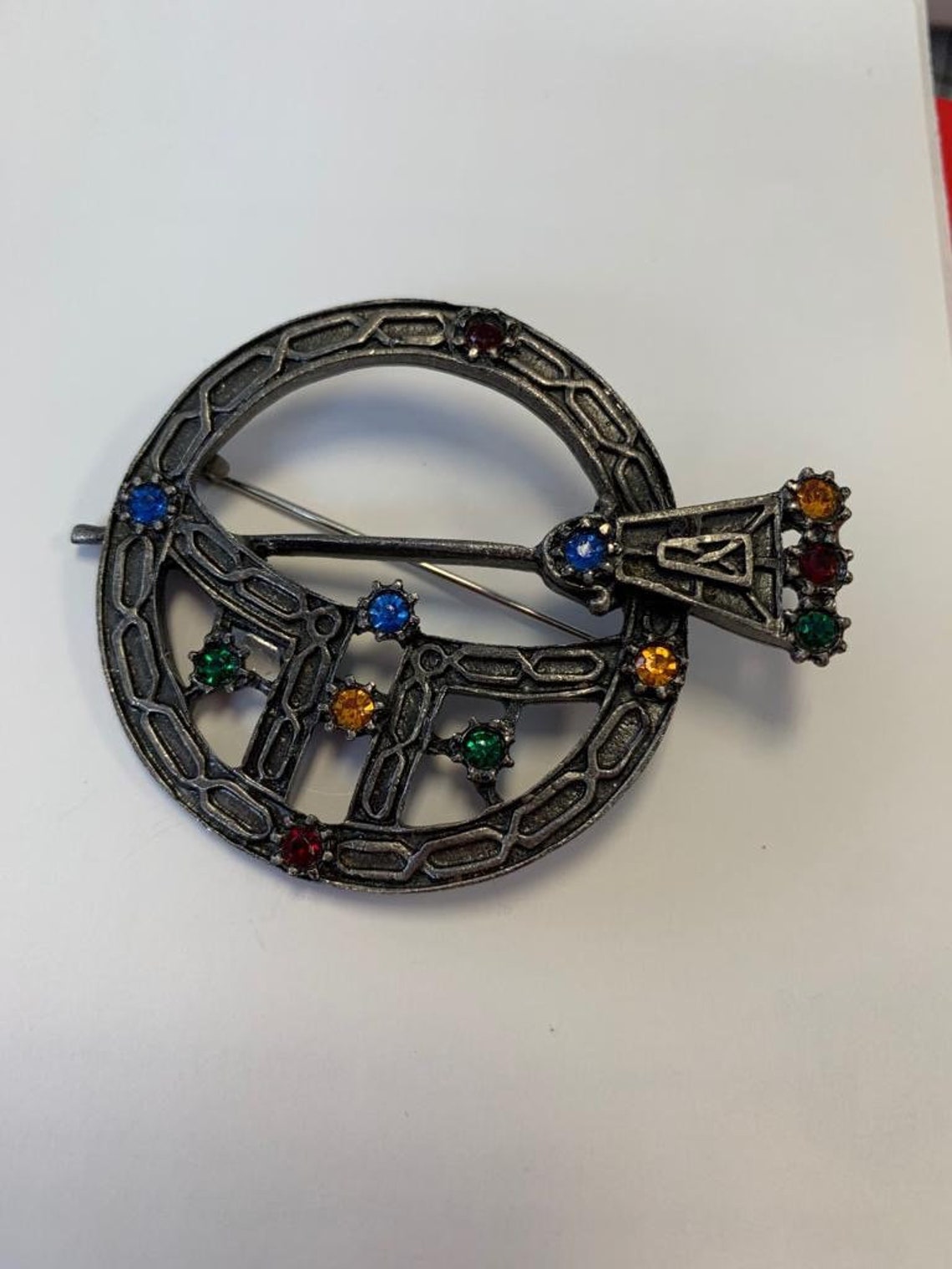Rhinestone Brooch Irish Claddagh Pins. - Etsy