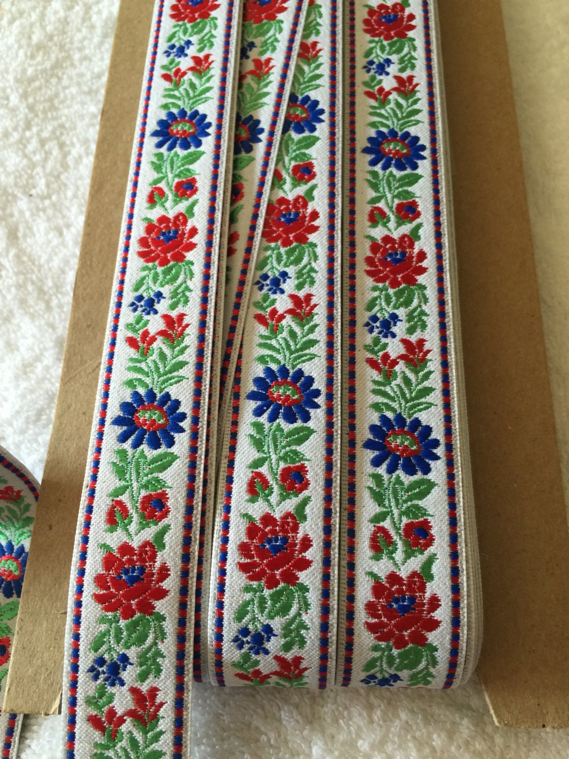 Jacquard Woven Ribbon Embroidered Brocade Ribbon Floral | Etsy