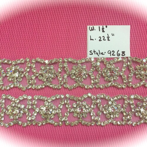 22 1/2 Inches Long Crystal Rhinestone Trim.1 1/2 Wide - Etsy