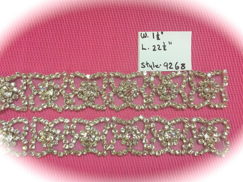 22 1/2 Inches Long Crystal Rhinestone Trim.1 1/2 Wide - Etsy