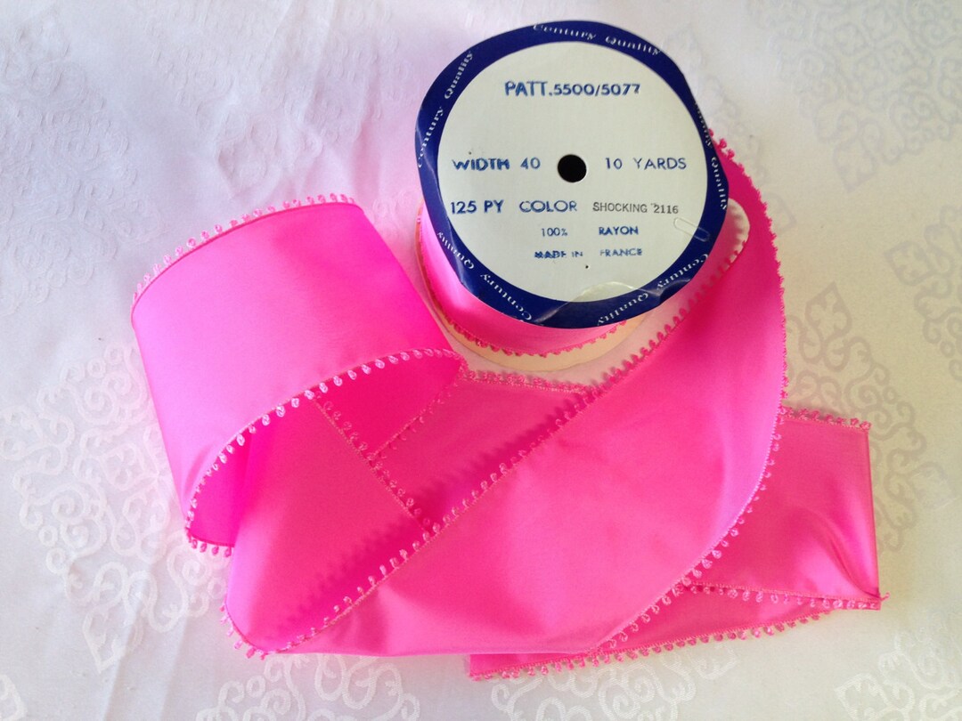 Vintage Ribbon Pretty Shocking Pink With a Picot Edge.width - 3" Wide ...