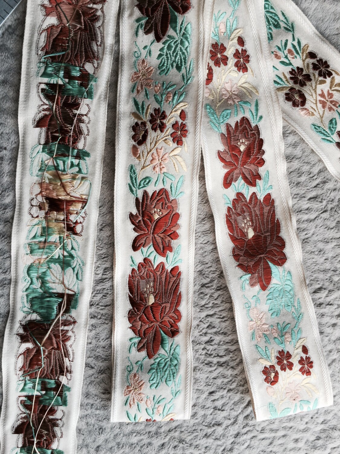 Vintage Jacquard Ribbon Brocade Ribbon Brocade Floralssold - Etsy