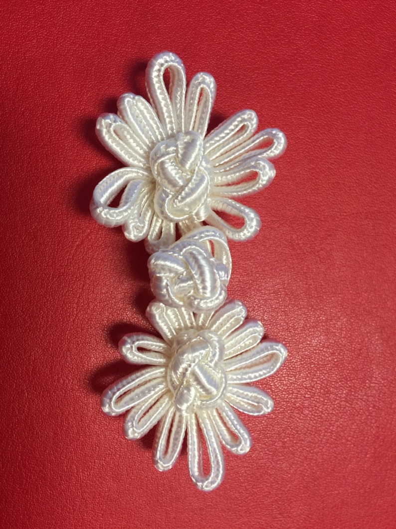 10 Pairs White Braided Cord Frog Closure Buttons | Etsy