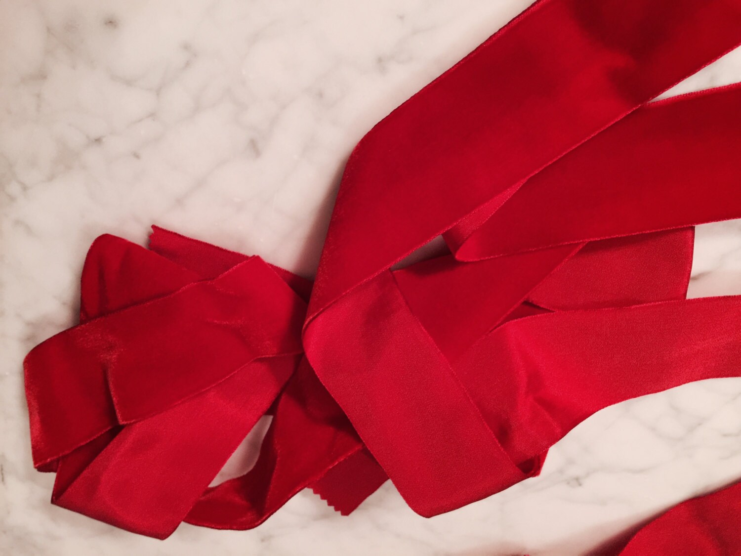 10 Yards of Red Satin Back Velvet Ribbon. Made in Switzerland, 2 Inch ...