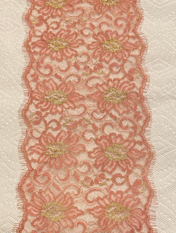 Metallic Scalloped Lace. Sold by the Yard. Made in USA 7 Wide | Etsy
