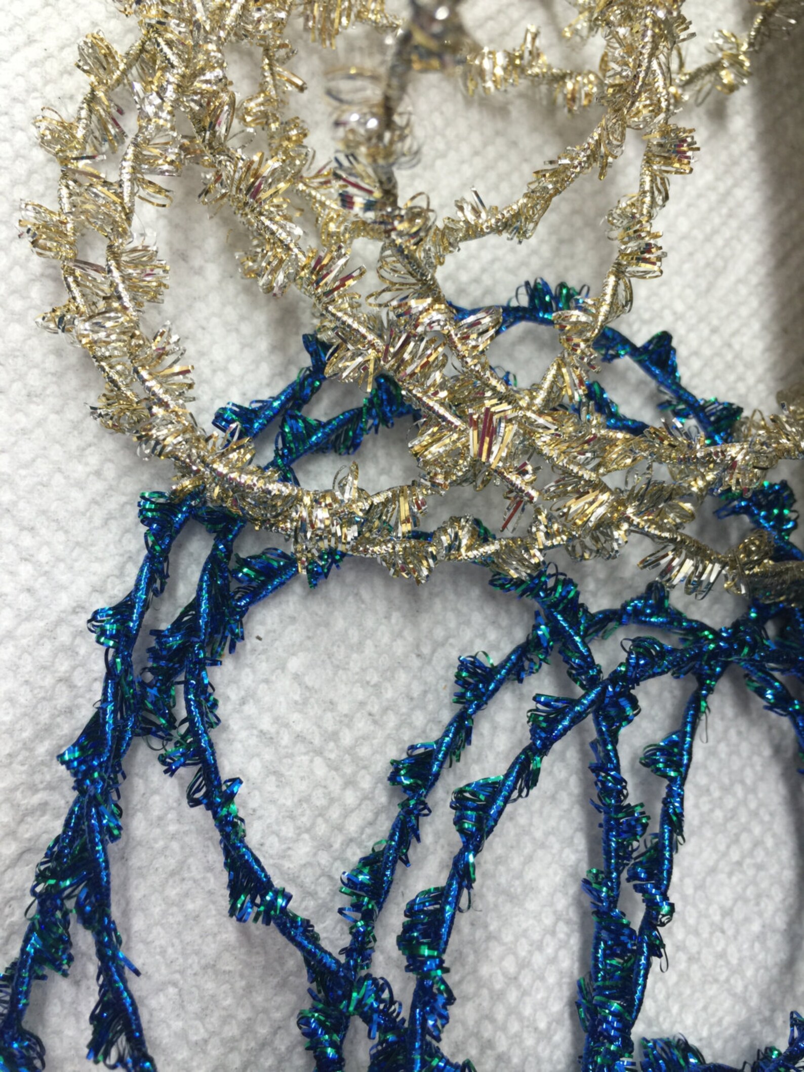 144 Yards of Vintage Tinsel Twine String Blue and GoldCord | Etsy