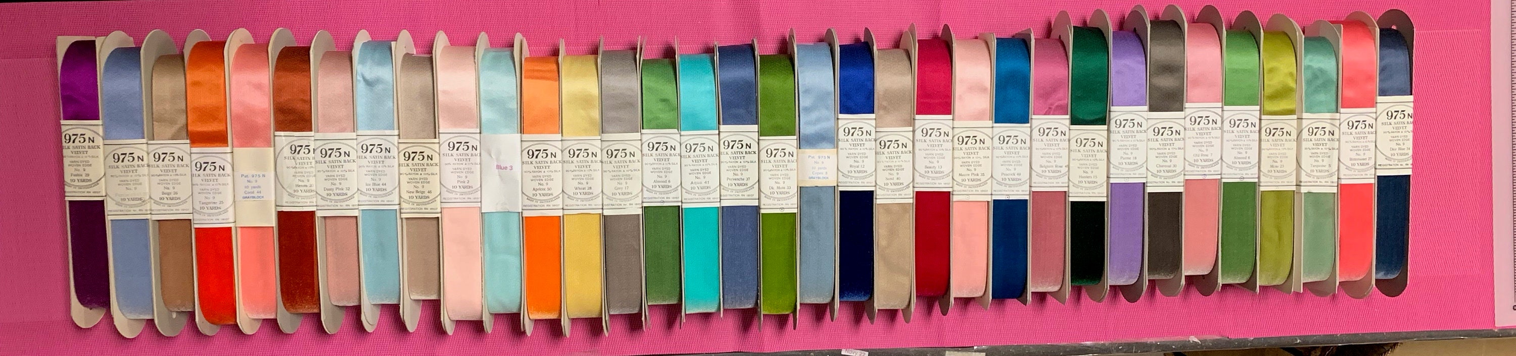 975.no.9 Ribbons, Swiss Ribbon,velvet Ribbon.made in Switzerland.silk ...