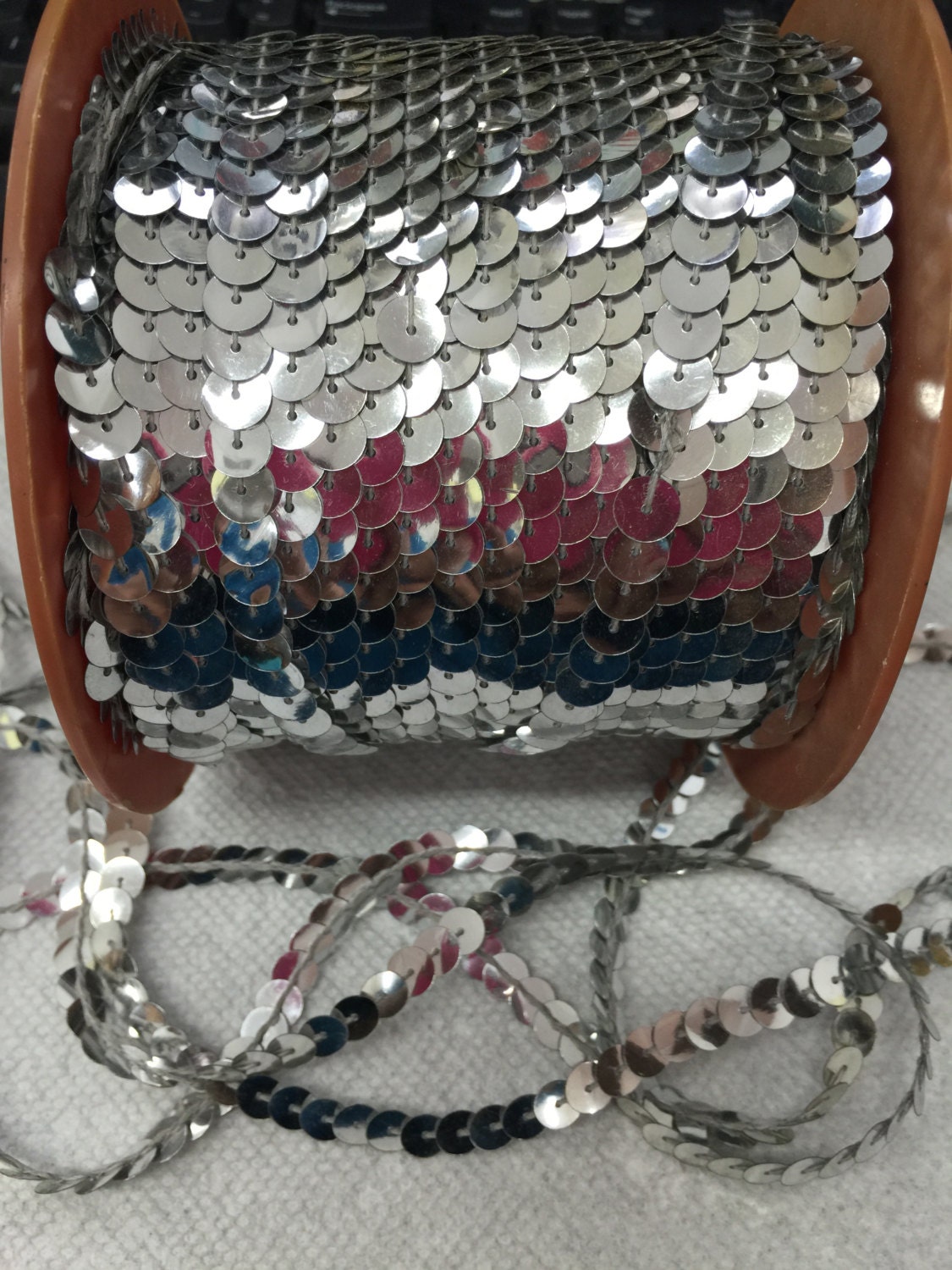144 Yards of Flat Sequins on Roll. Silver Sequin Roll Silver - Etsy