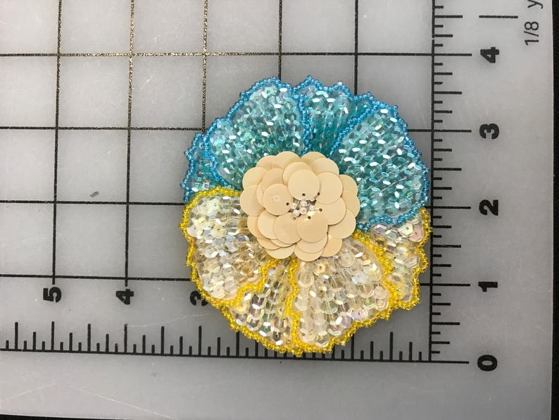 Sequin Flower Appliqué Patch, Appliqué. Sold Individually. - Etsy
