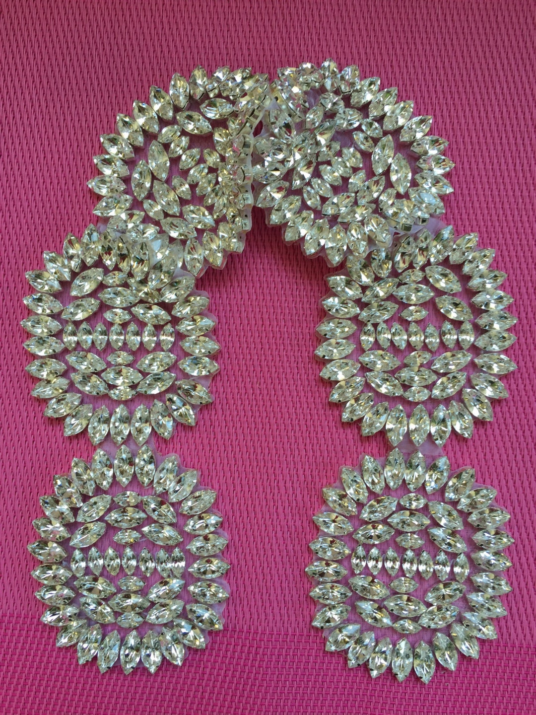 18 Inches Long Crystal Rhinestone Trim. 2 1/2 Wide, Rhinestone Motif ...