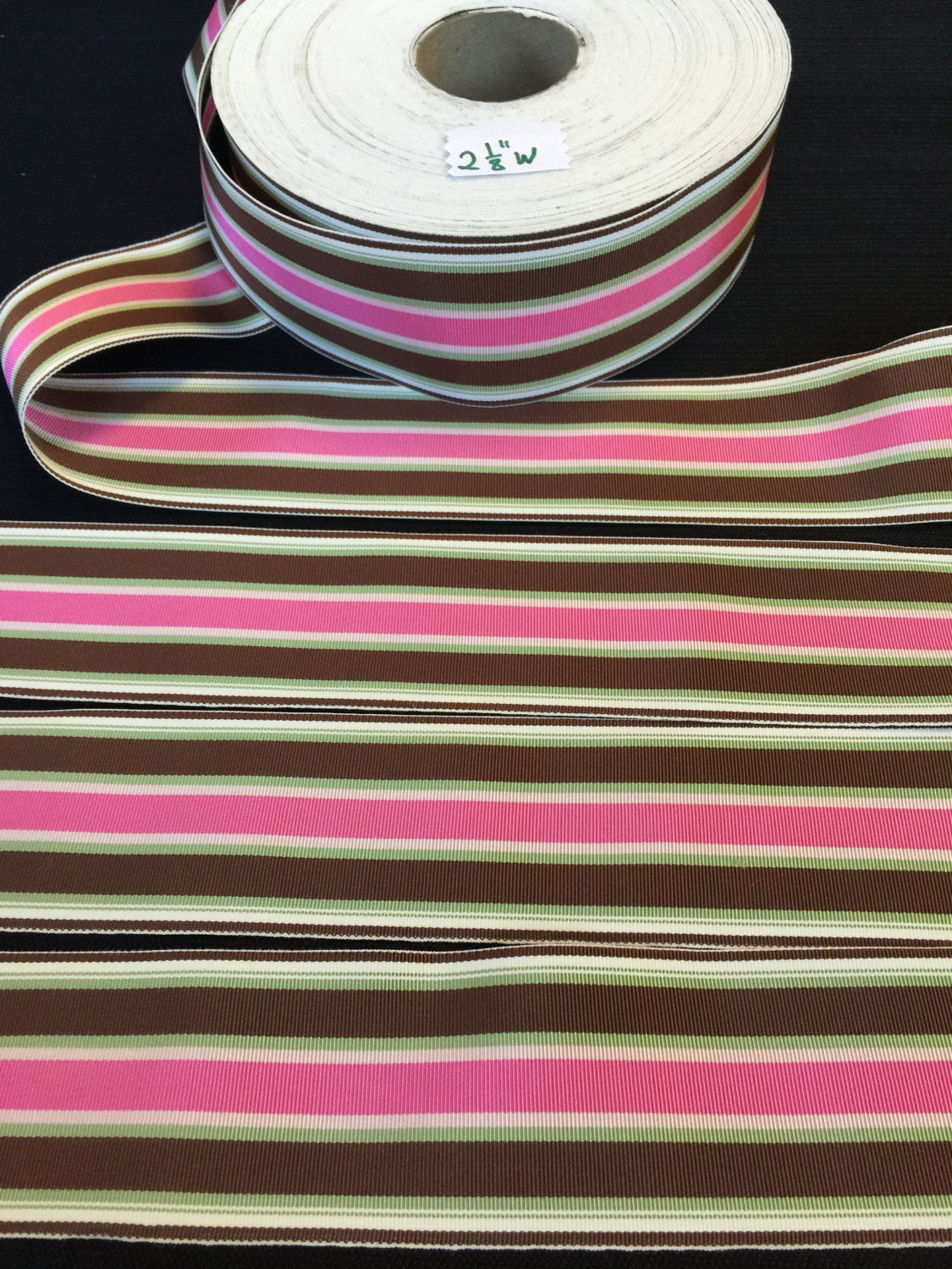 3 Yards of Stripe Grosgrain Ribbon 2 1/8 Inches Wide. Double - Etsy