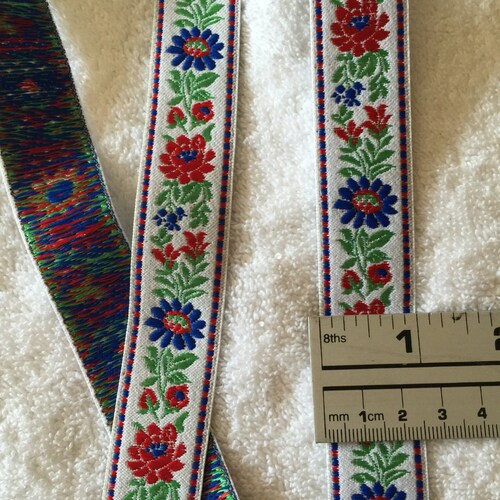 Jacquard Woven Ribbon Embroidered Brocade Ribbon Floral - Etsy