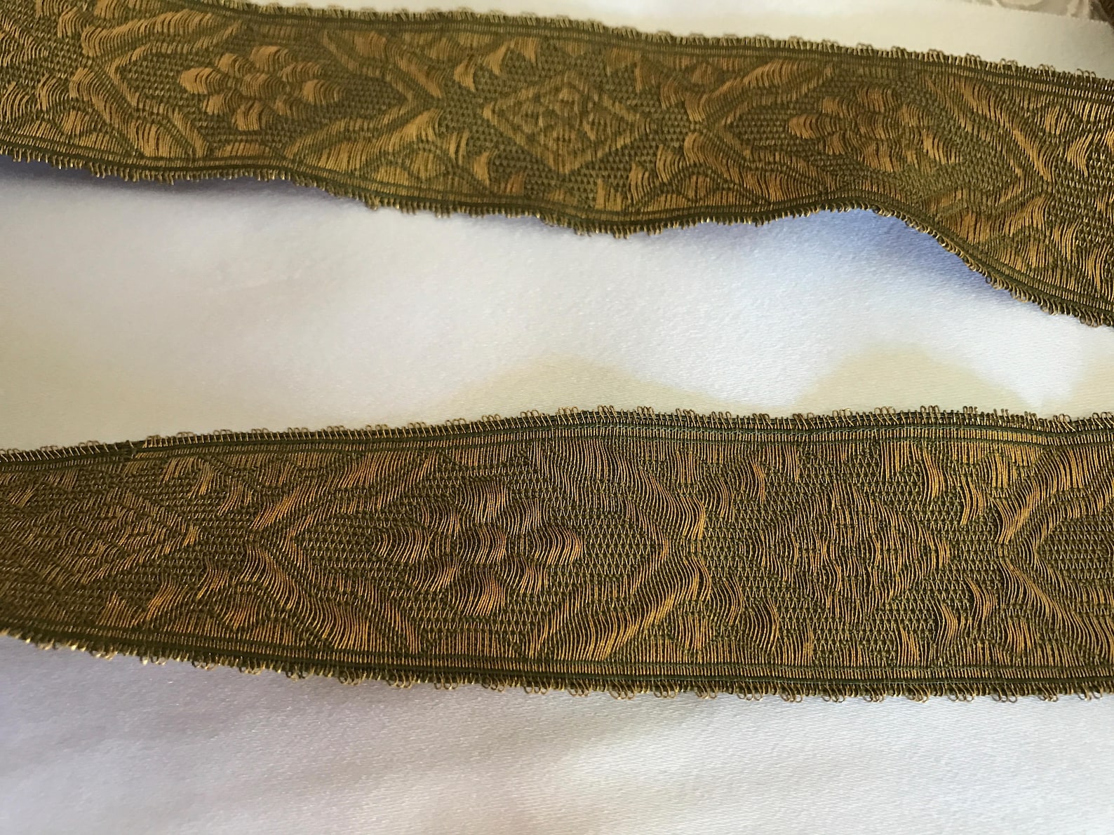 Antique Metallicmetal Trims Metallic Ribbons Costume - Etsy