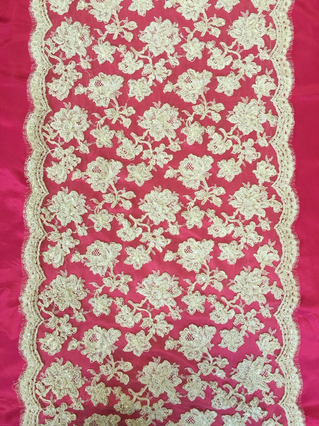 Vintage French Lace Eyelash Lace. 20 Inches Wide. Ivory Lace. Trim for ...