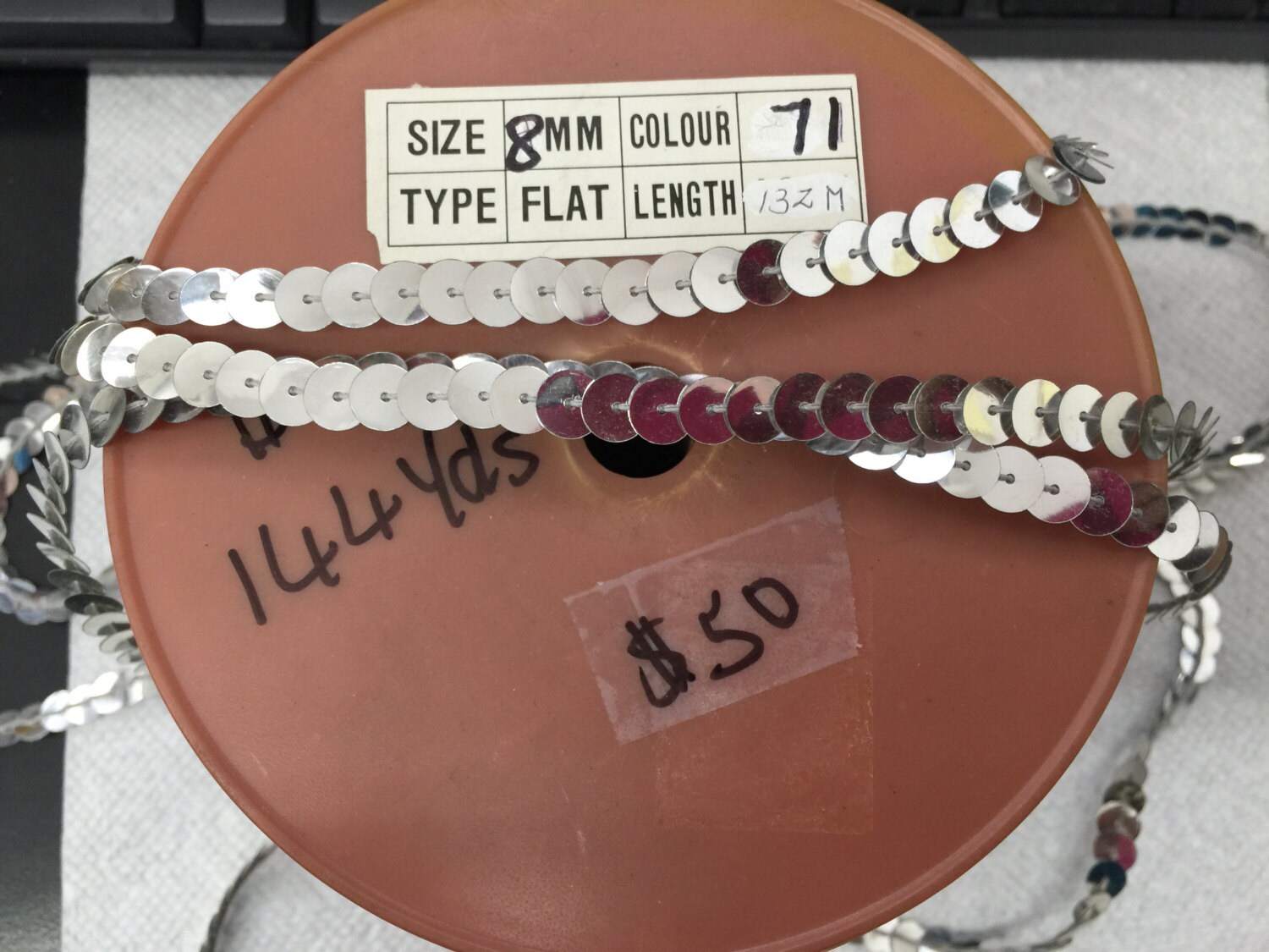 144 Yards of Flat Sequins on Roll. Silver Sequin Roll Silver - Etsy