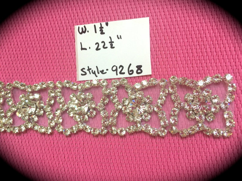 22 1/2 Inches Long Crystal Rhinestone Trim.1 1/2 Wide - Etsy