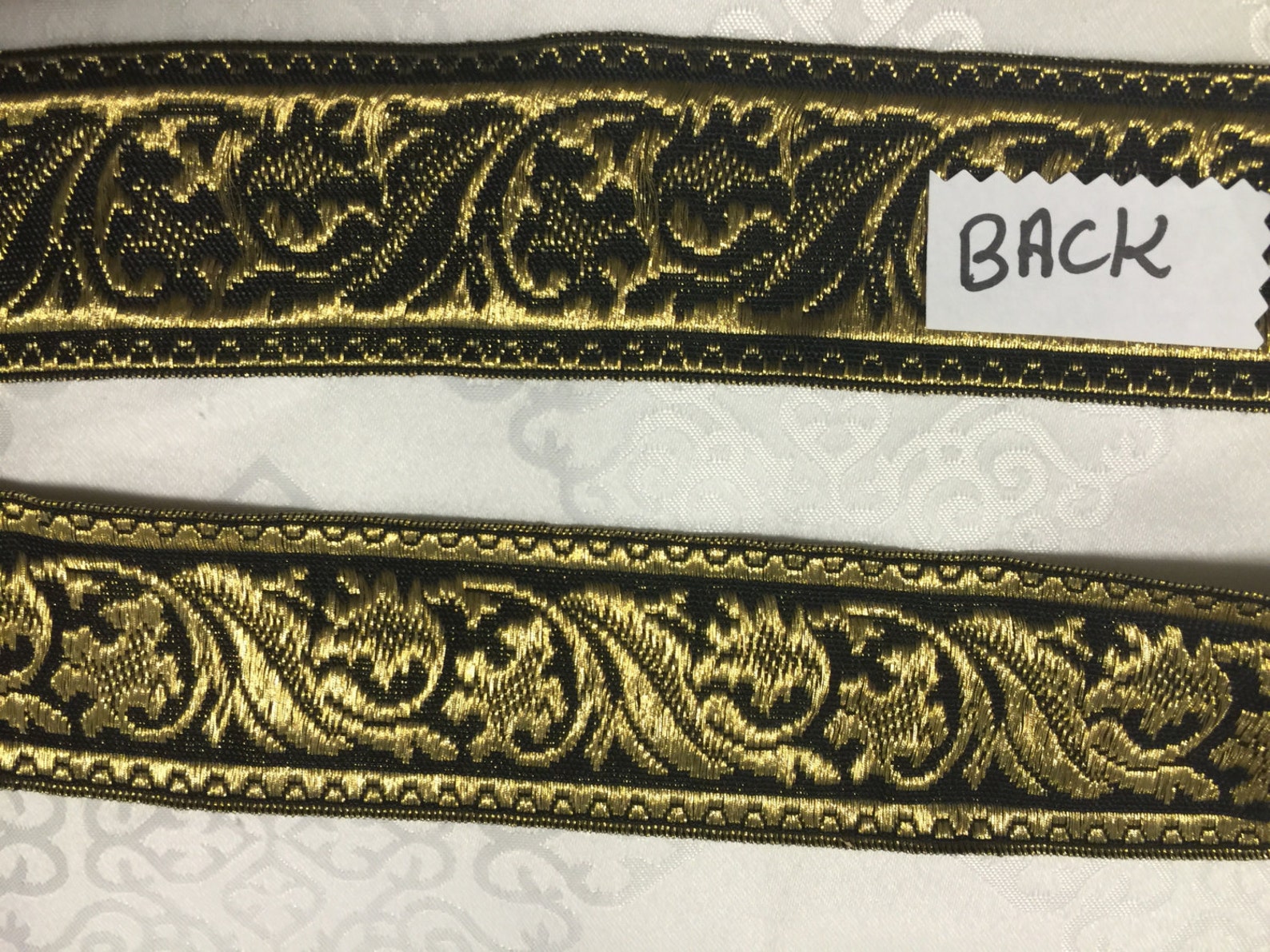 Vintage Metallic Jacquard Ribbon Metallic Ribbon Metallic | Etsy