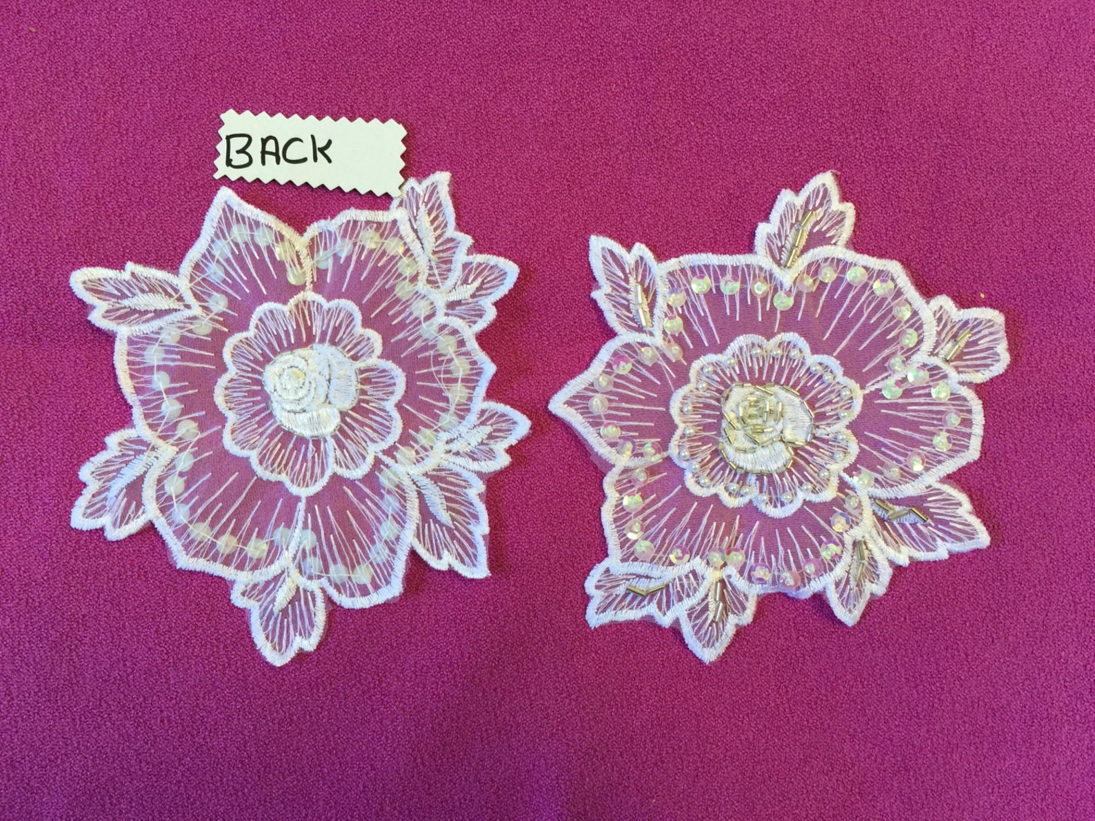 2 Organza Sequin Flower, Motif, Weddings, Accessories, Head Piece. - Etsy