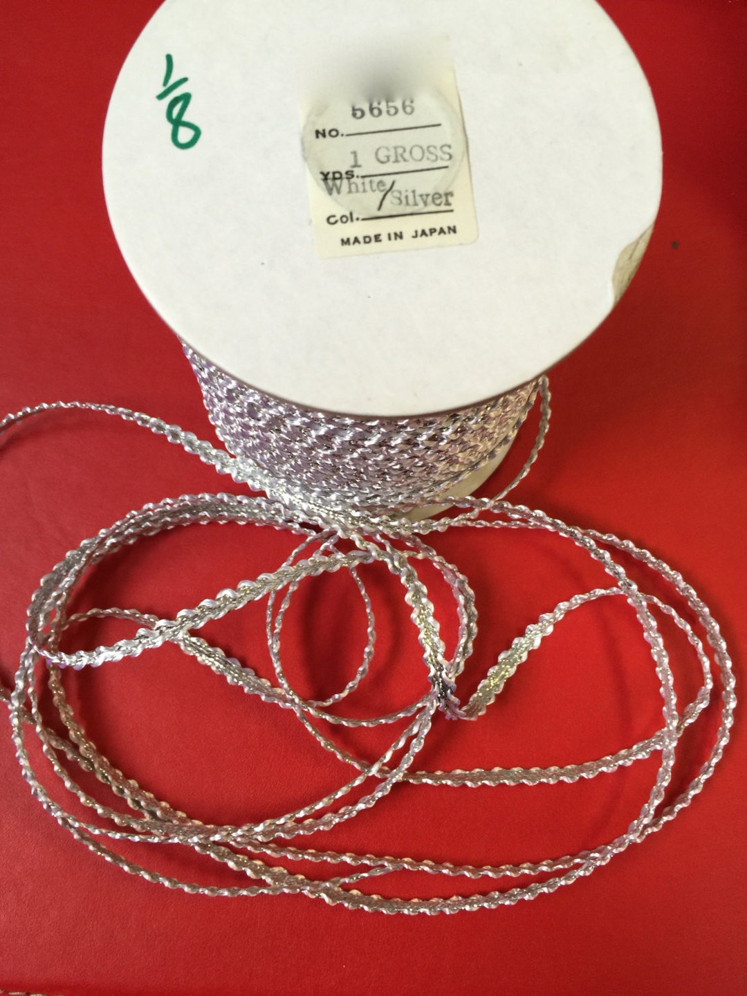 Vintage Silver Metallic Cord- 144 Yards. Made in Japan.breaded Cords ...