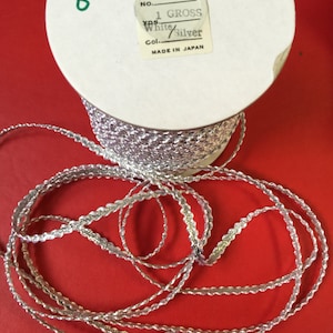 Vintage Silver Metallic Cord- 144 Yards. Made in Japan.breaded Cords ...