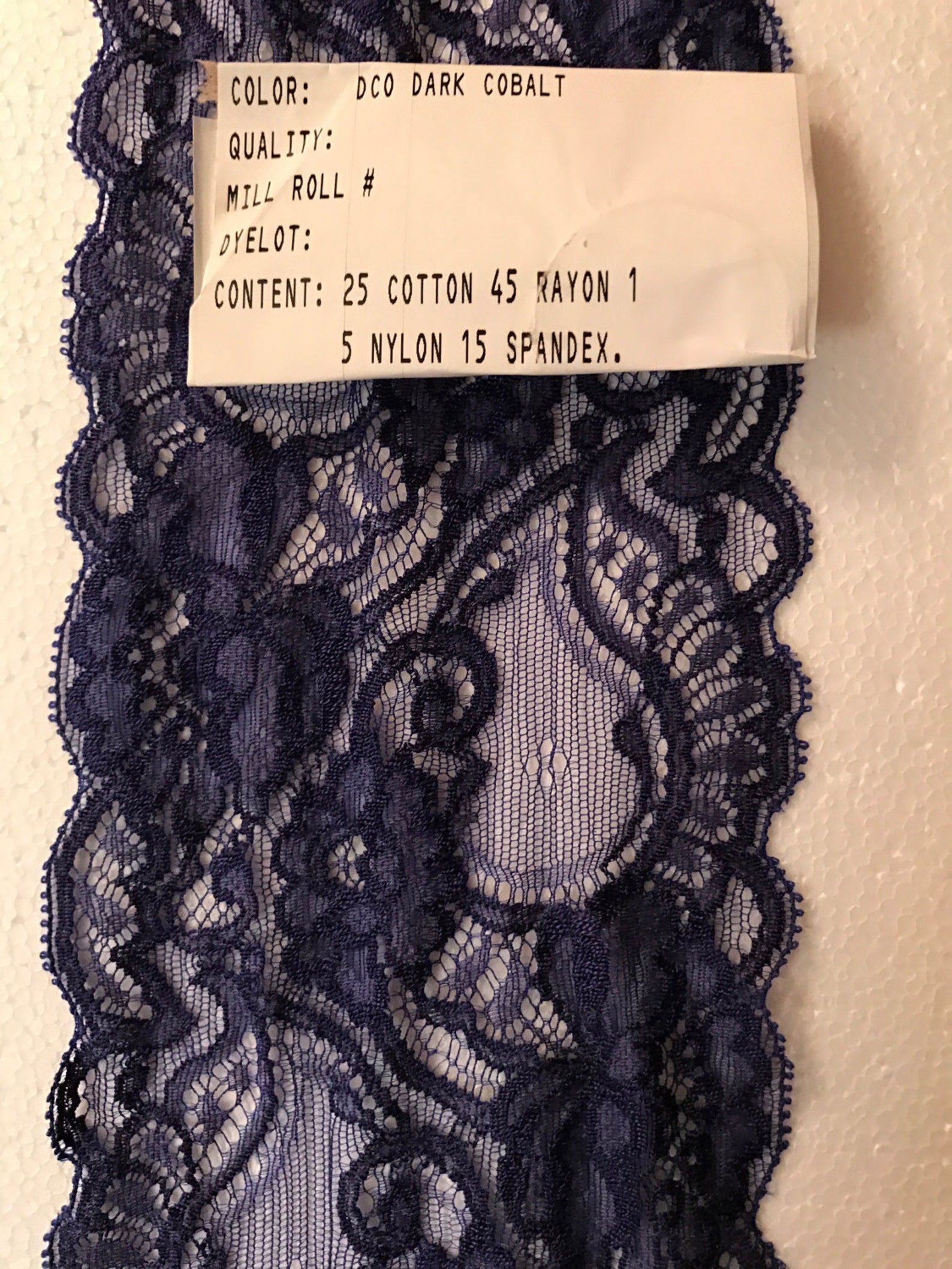 Soft Stretch Scalloped Lace. Sold by the Yard. Made in the USA. Dark ...