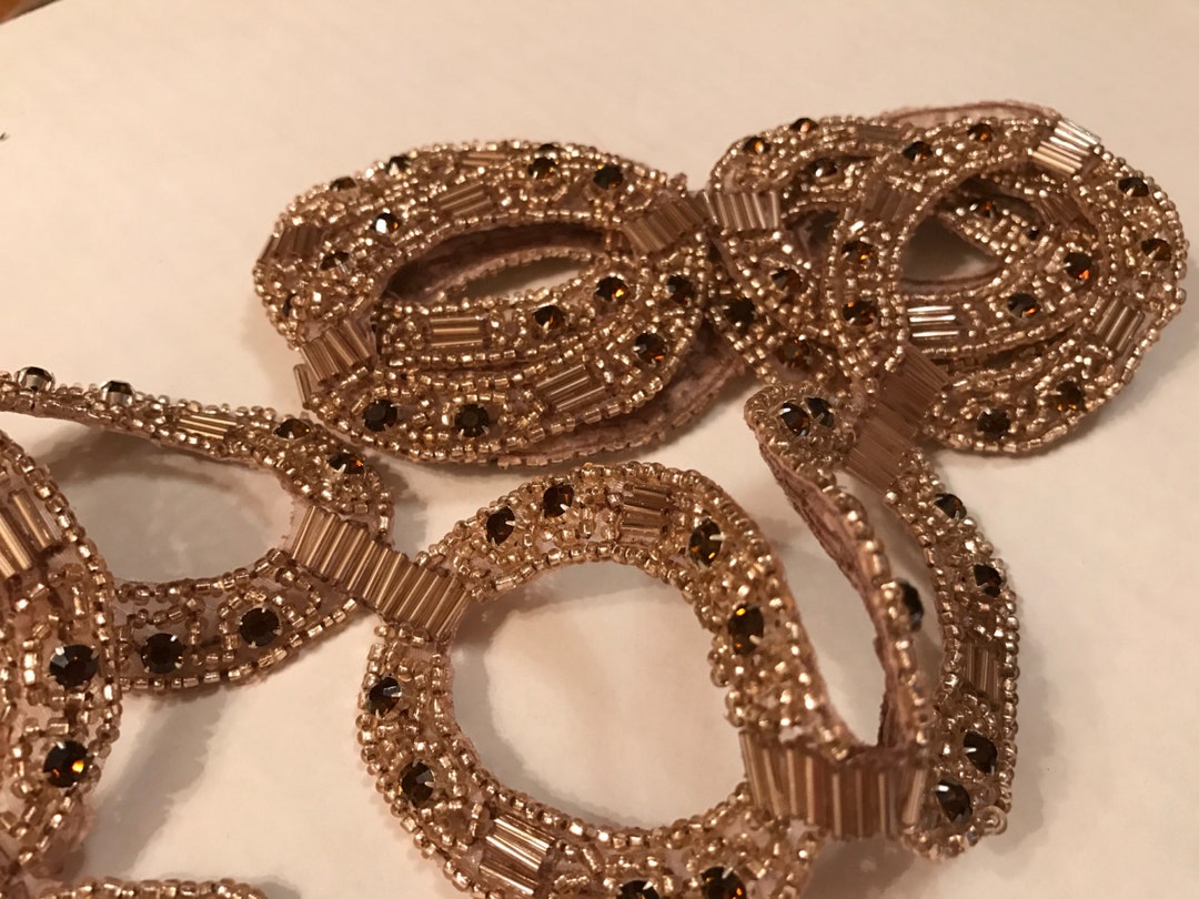 38 Beaded Circle With Rhinestone Motif, Jewellery, Headband,rhinestone ...