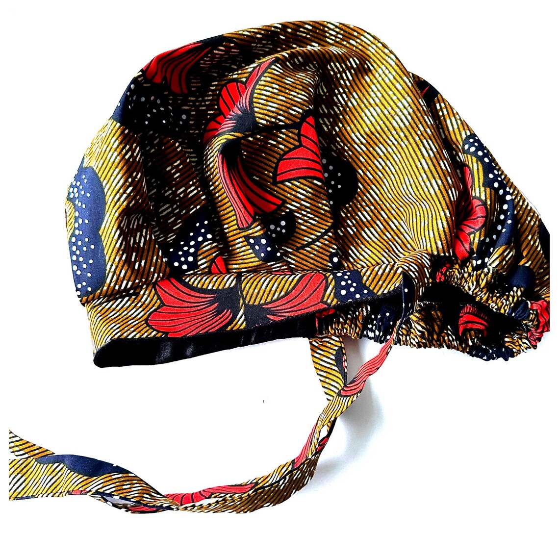 African Fabric Bouffant Surgical Cap. Cap Scrub. Medical OR Nurse Hat ...