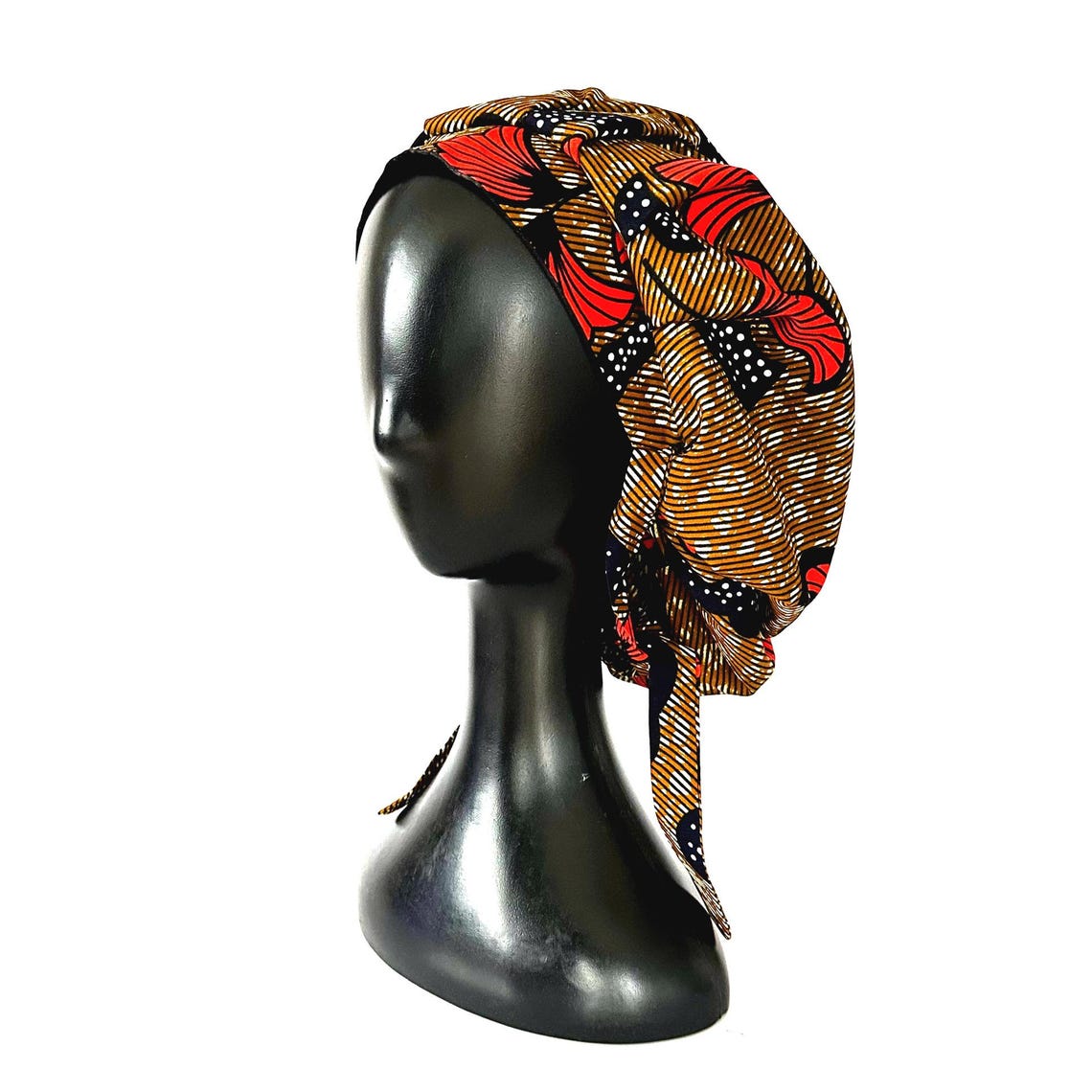 African Fabric Bouffant Surgical Cap. Cap Scrub. Medical OR Nurse Hat ...