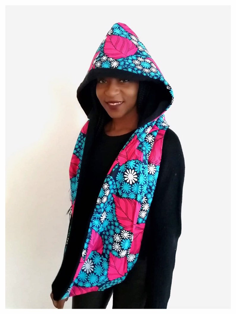 Hooded Infinity Winter Scarf Made With African Fabric and - Etsy