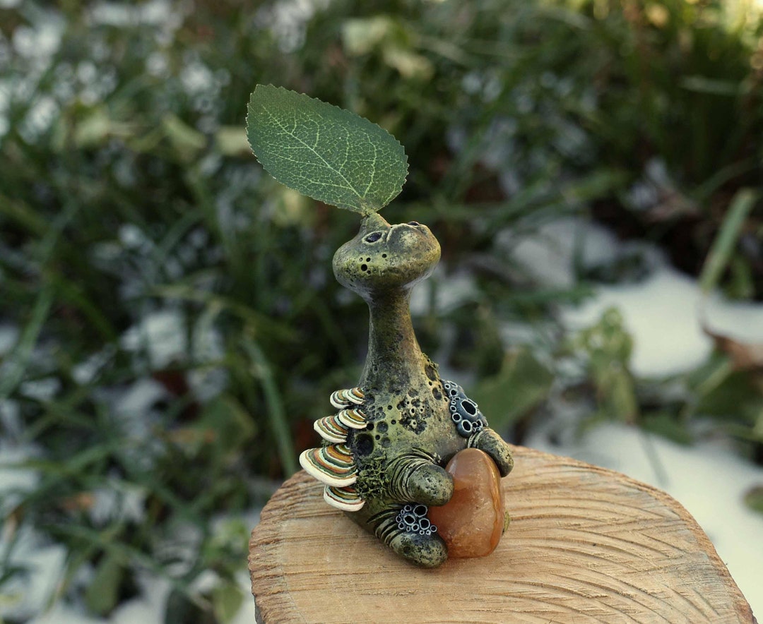 Mandrake Sculpture, Polymer Clay, Red Carnelian, Fantasy, Sprite ...