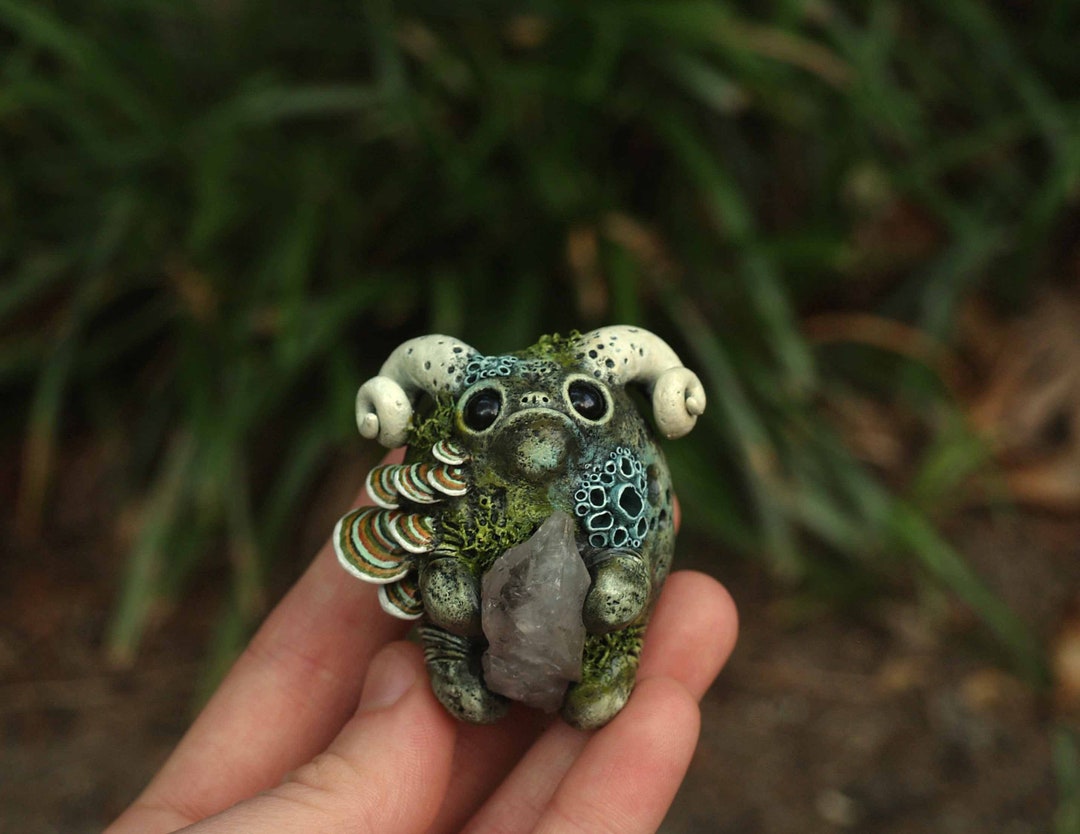 Fantasy Creature, Quartz, Horns, Polymer Clay, Sprite, Faerie, Troll ...