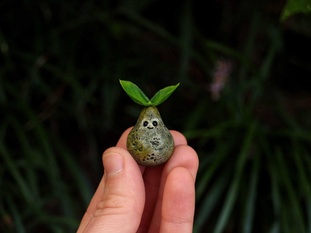 Small Nature Spirit, Sprout, Polymer Clay, Black Onyx, Fantasy Creature ...