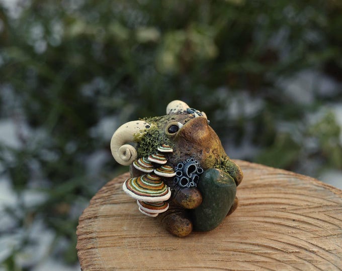 Fantasy Creature, Green Aventurine, Horns, Polymer Clay, Faerie, Troll ...