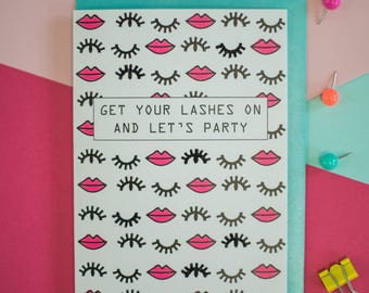 Lashes Greeting Card | Etsy