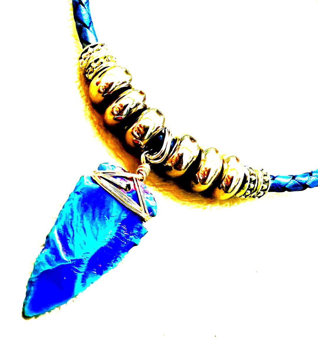 Arrowhead reversible Rare Gem blue or Purple of Titanium Ore Gem,woven ...