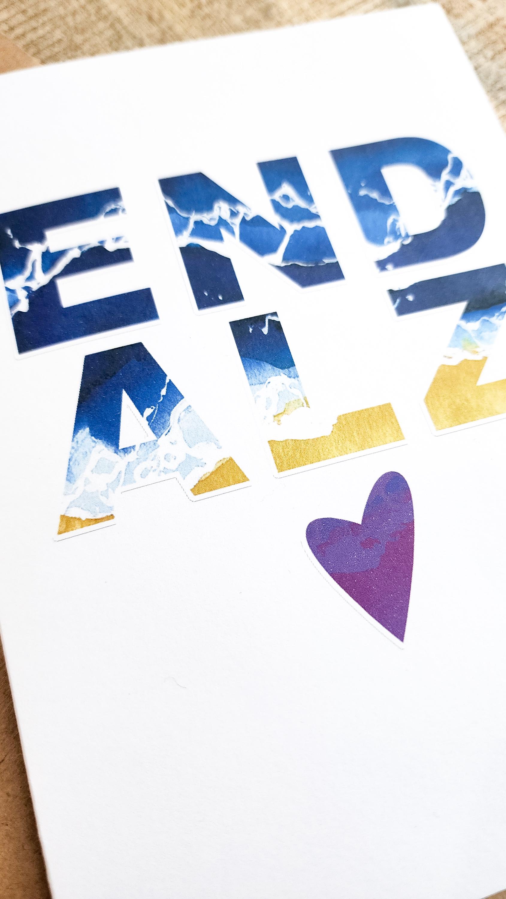 End Alz Greeting Card, Ocean Watercolor Wave Scene, Thinking of You ...