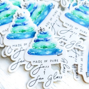 Sea Glass Sticker, Sea Glass Art Vinyl Sticker, Fade and Scratch ...