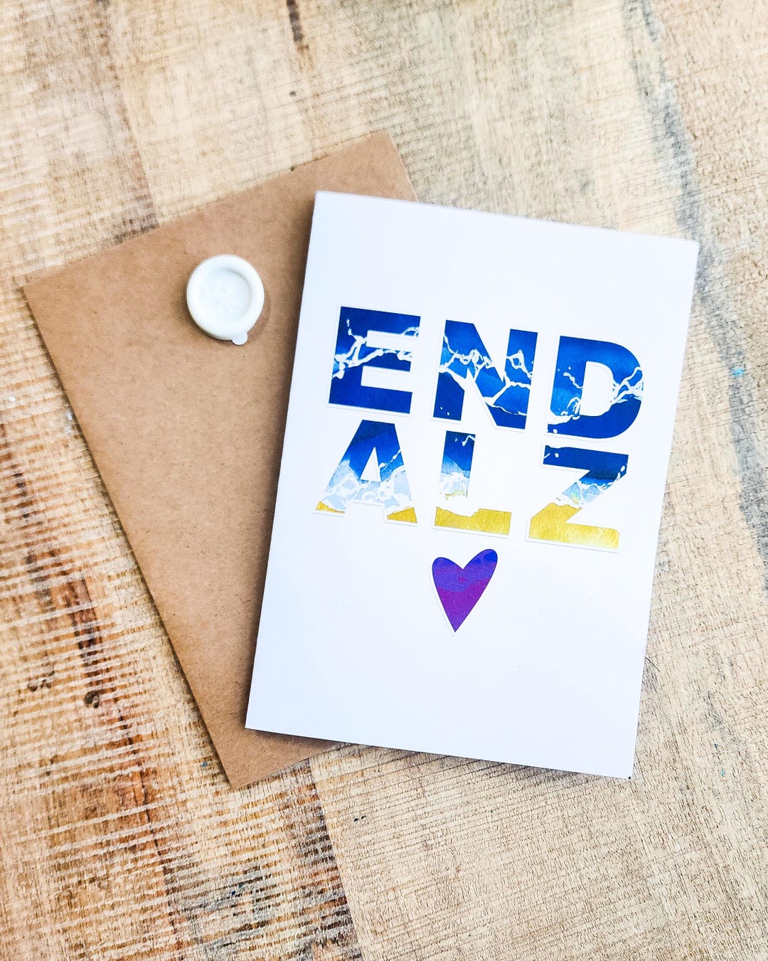 End Alz Greeting Card, Ocean Watercolor Wave Scene, Thinking of You ...