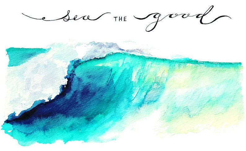 Ocean Watercolor Wave Scene Sea the Good Print | Etsy
