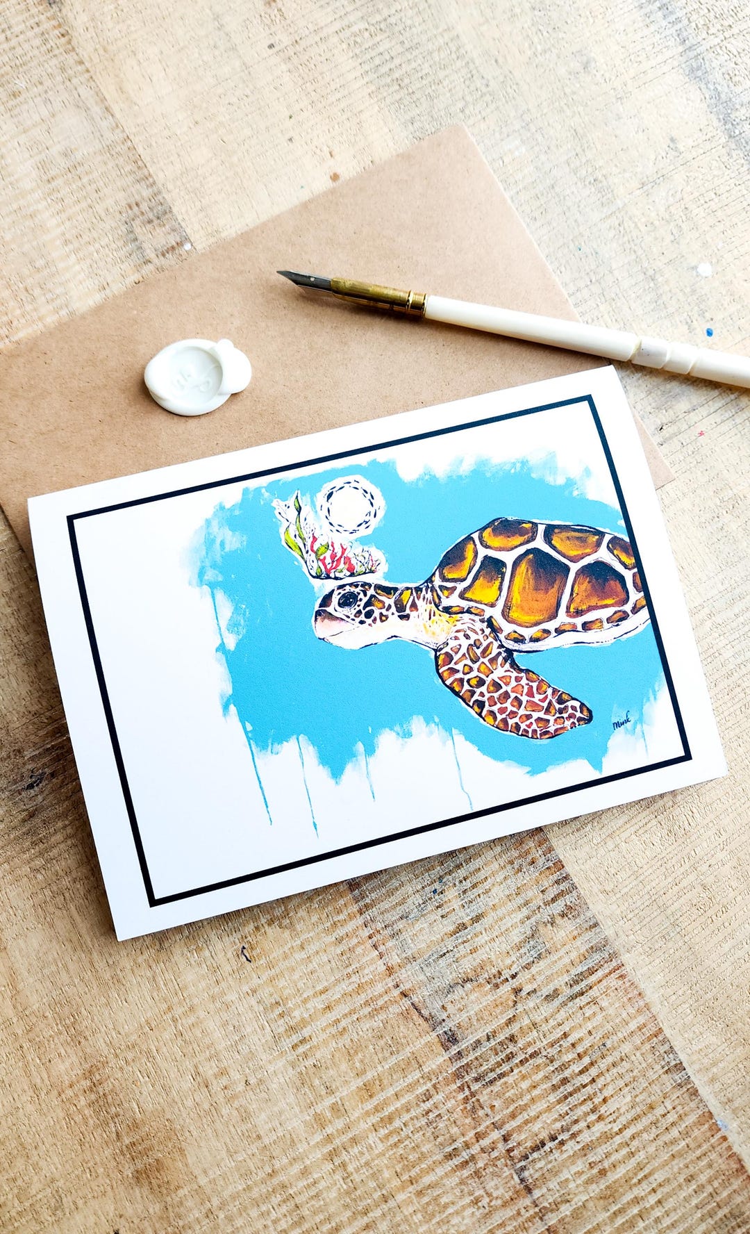 Sending Support Greeting Card, Sea Turtle Card, Just Because Cards - Etsy
