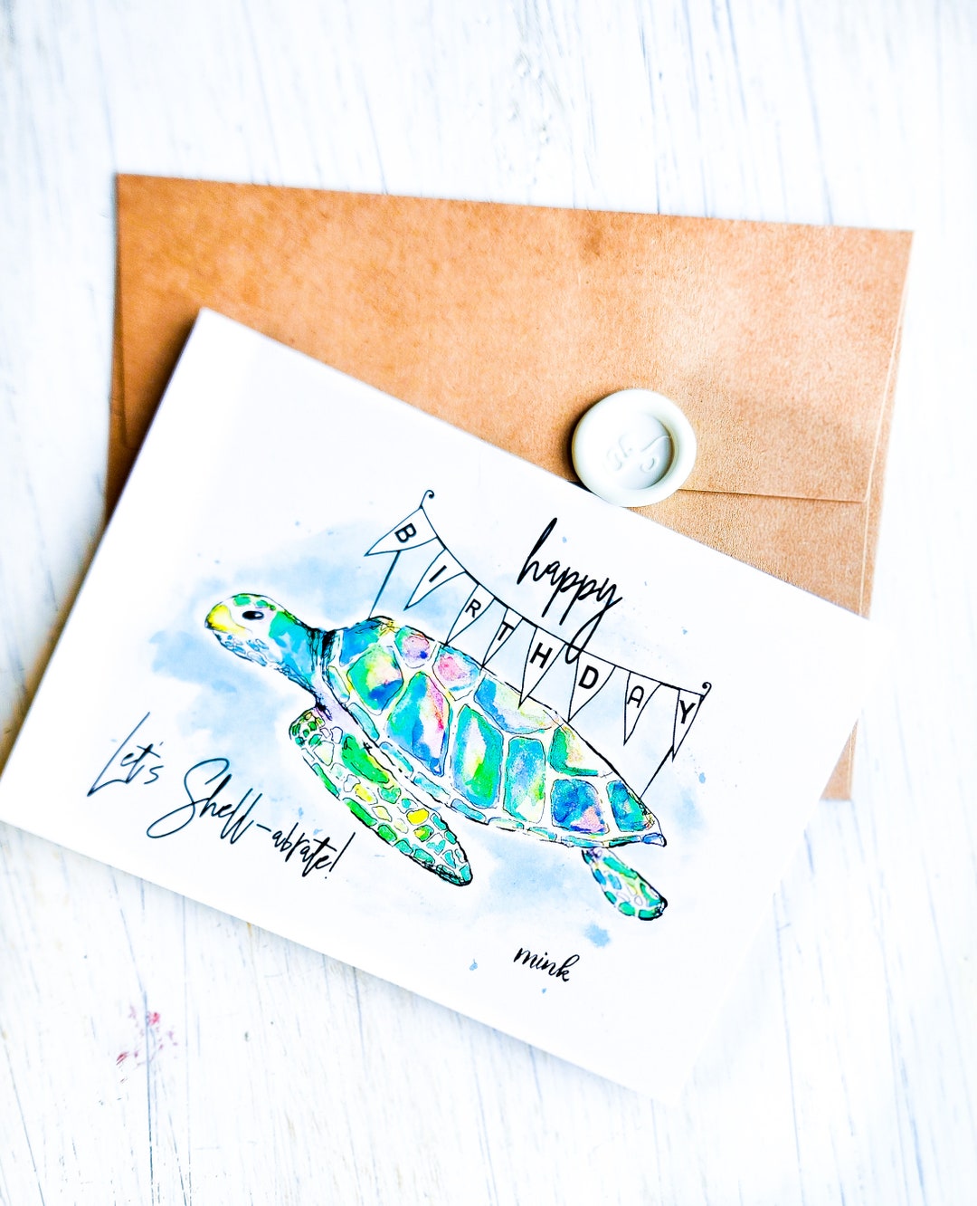 Birthday Card - Sea Turtle - Etsy