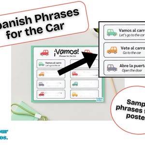 Spanish Car Ride Phrases Poster – Bilingual Kids Learning (printable ...