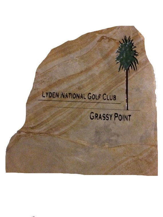 PERSONALIZED Golf Course Marker // Natural Stone // Polished | Etsy