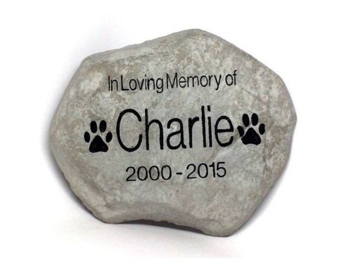 PERSONALIZED Pet Memorial Stone // Engraved Stone // | Etsy