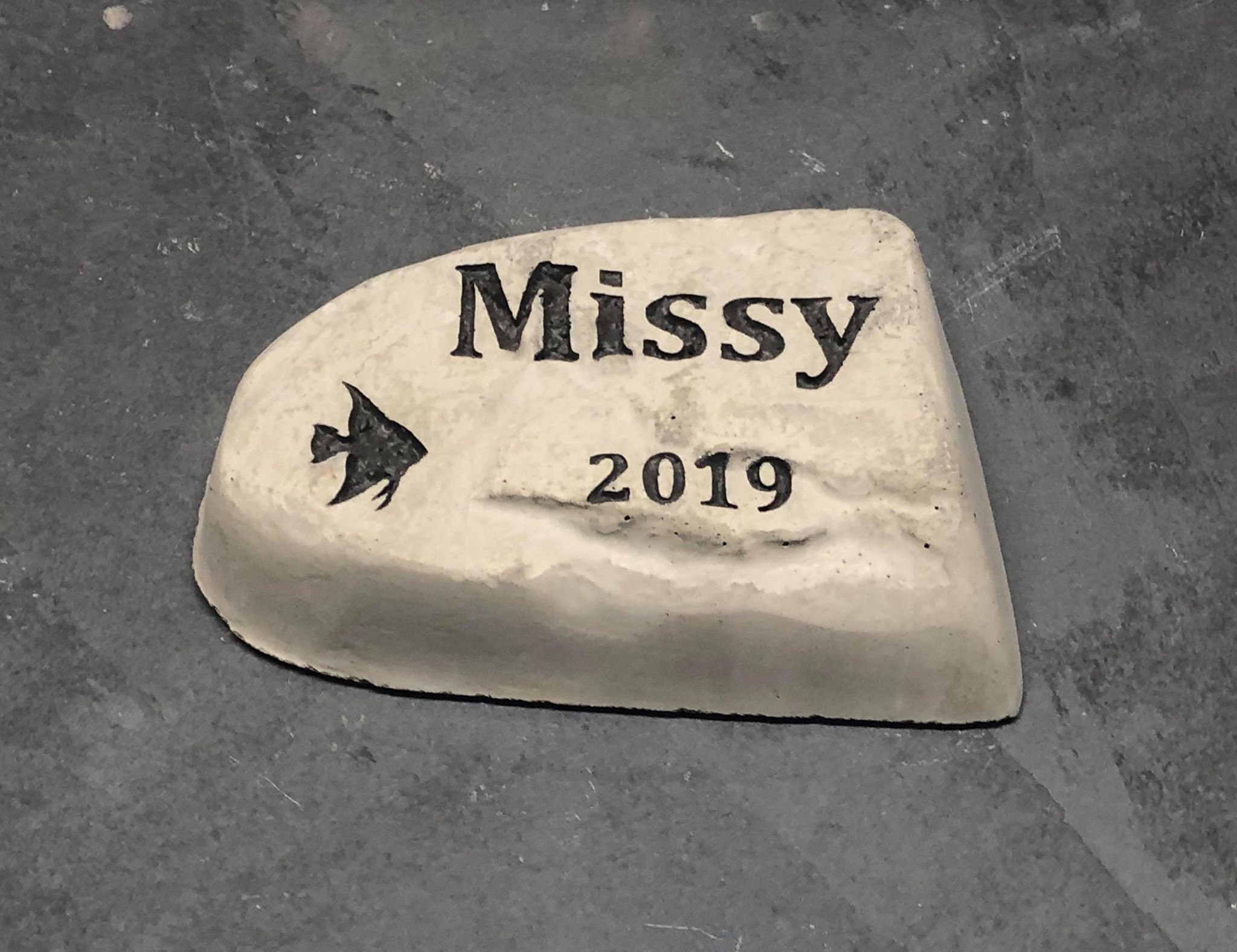 PERSONALIZED Pet Memorial Stone Fish Memorial Engraved | Etsy