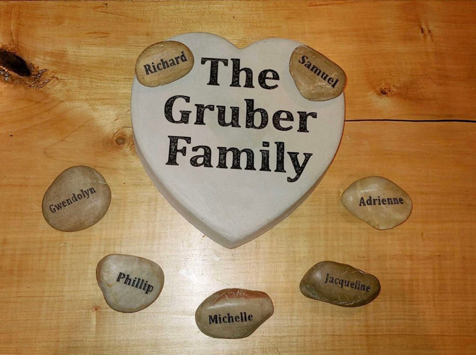PERSONALIZED Engraved Family Name Stones // Garden Stones // - Etsy